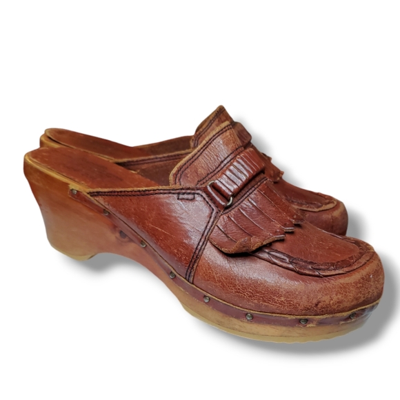 rapallo | Shoes | Leather Wooden Clogs | Poshmark